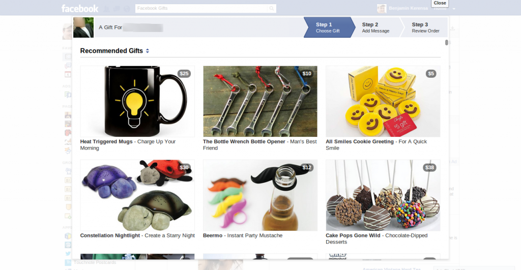 Facebook Gifts